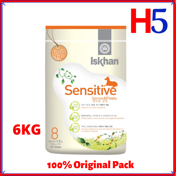 ISKHAN Sensitive Salmon & Potato 6KG Dry Dog Food/ Makanan Anjing/ Pet ...