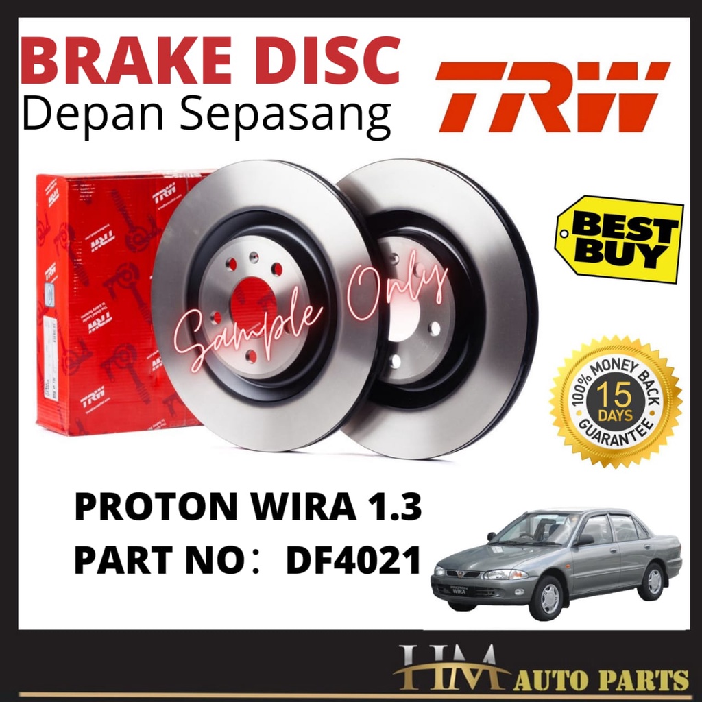 PROTON WIRA 1.3 & SATRIA 1.3 FRONT BRAKE DISC (1SET 2PCS) TRW BRAND ...