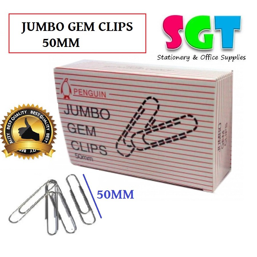 PENGUIN Jumbo Gem Clips 50mm | Shopee Malaysia