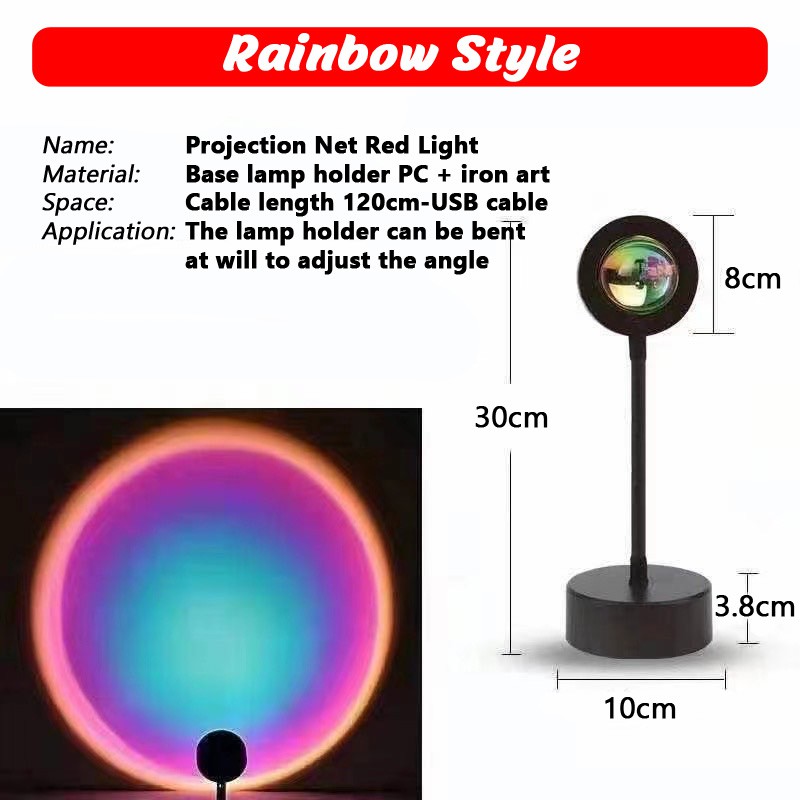 Sunset Lamp Rainbow Light Sun Never Sets Projection Chandelier Living ...