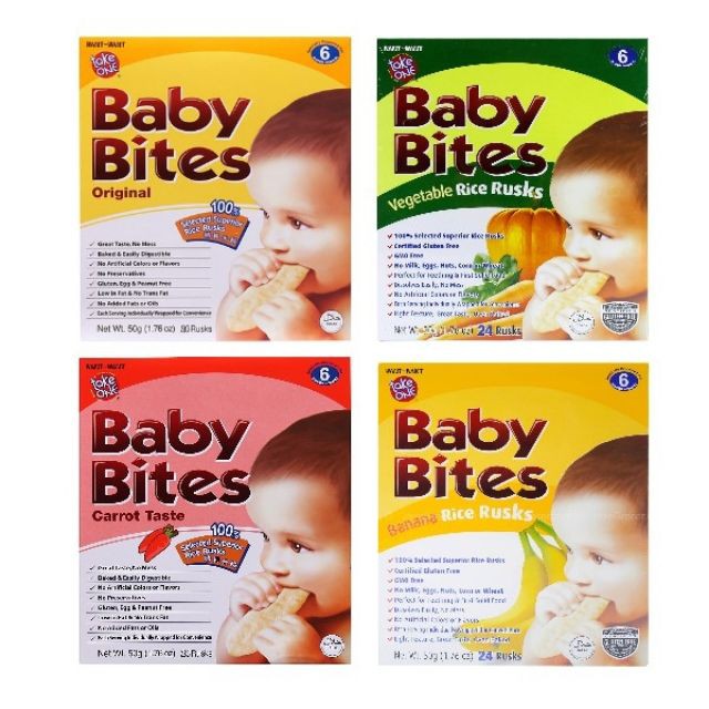 BABY BITES Biskut Bayi Makanan Bayi Baby Rice Rusks Baby Biscuit Baby ...