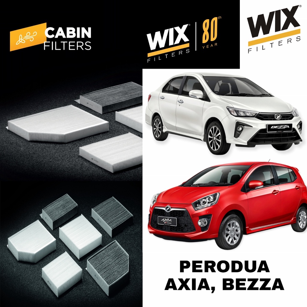 WIX FILTERS Cabin Air Filters with Microban - Perodua Myvi, Alza, Axia ...