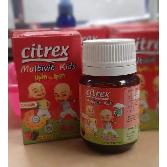 Citrex Multivit Kids Tablet Upin & Ipin Extra Curcuma Suction Tablet ...