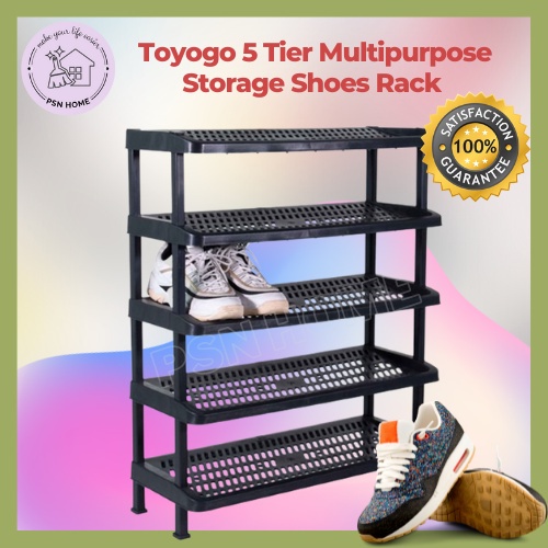 TOYOGO 5-Tier Multipurpose Storage Shelf Shoe Rack Kitchen Bathroom ...