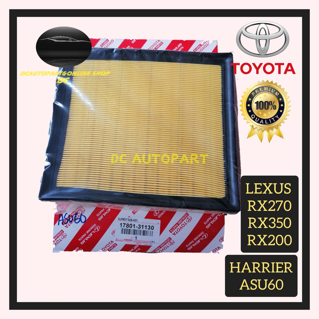 AIR FILTER TOYOTA HARRIER 350 ASU60 LEXUS RX270 RX350 RX450 NX200 ...