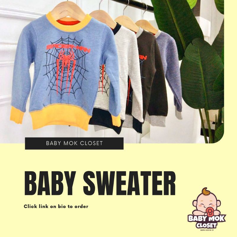 BABYMOK BABY SWEATER BAJU SEJUK BABY SPIDERMAN | Shopee Malaysia