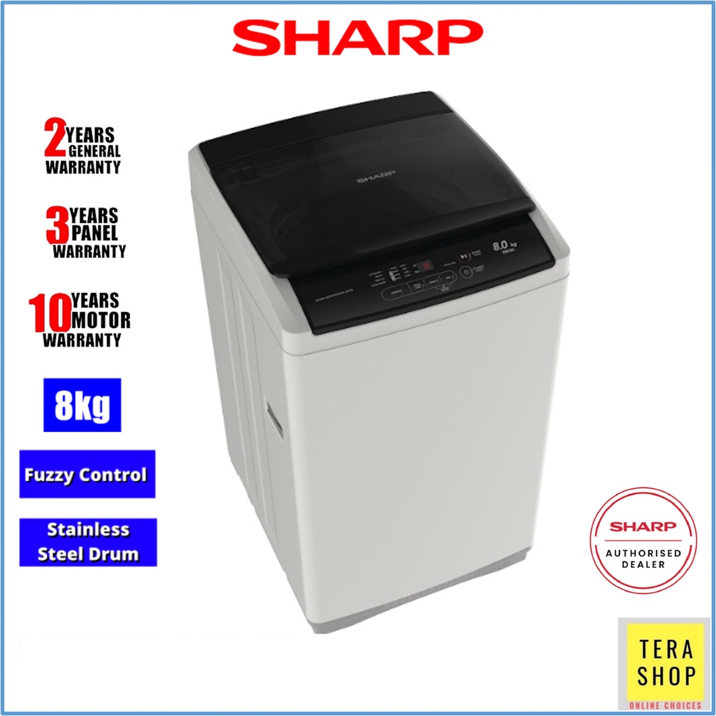Sharp ES818X 8KG / ES821X 8.5KG Fully Auto Washing Machine Mesin Basuh ...
