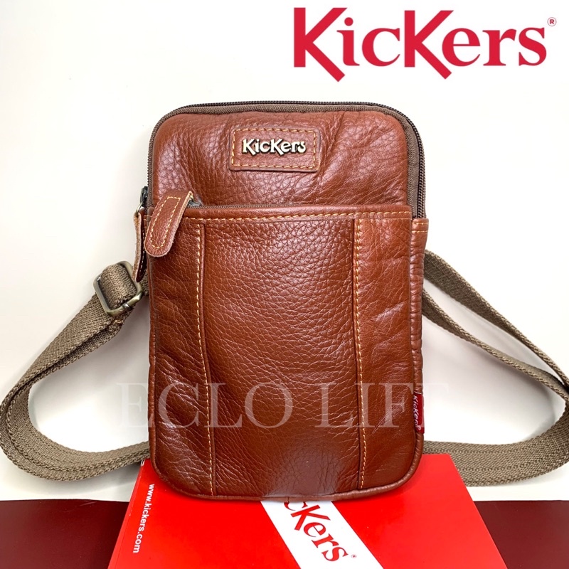 Kickers Sling Bag Pouch Bag (2 in 1) Original Genuine Leather Attach ...