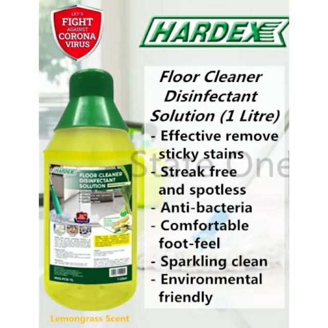 HARDEX Floor Cleaner Disinfectant Solution - Lemongrass Scent - 1 Liter ...