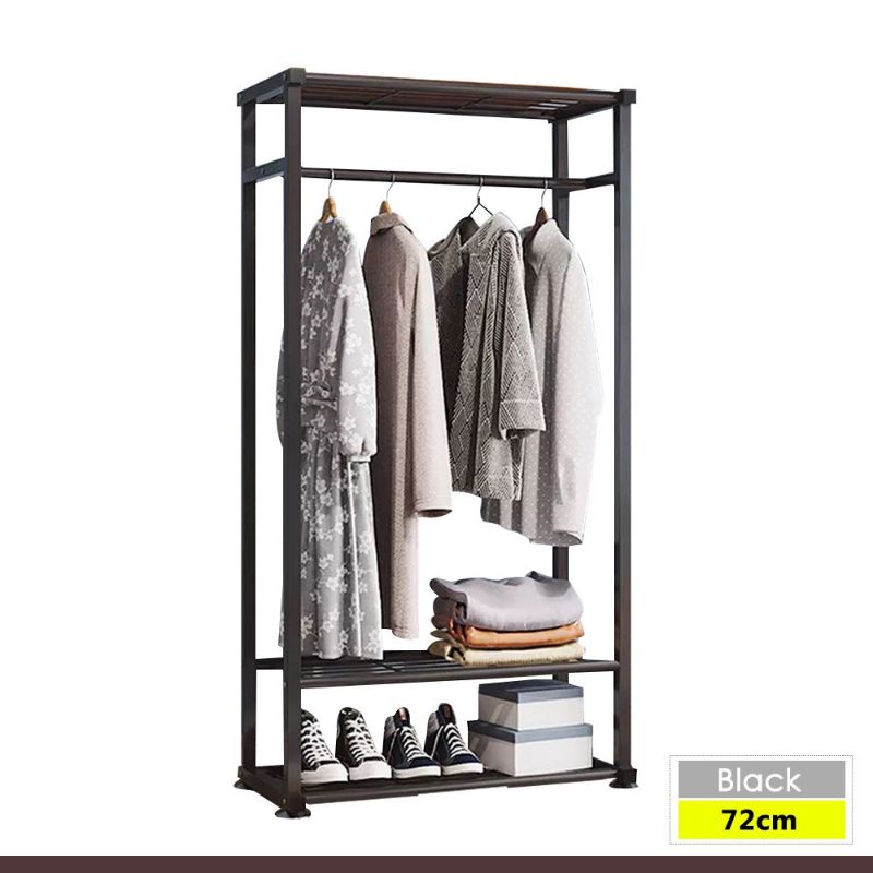 Rak baju kayu besi kukuh/open wardrobe IKEA/clothes hanging rack/rak ...