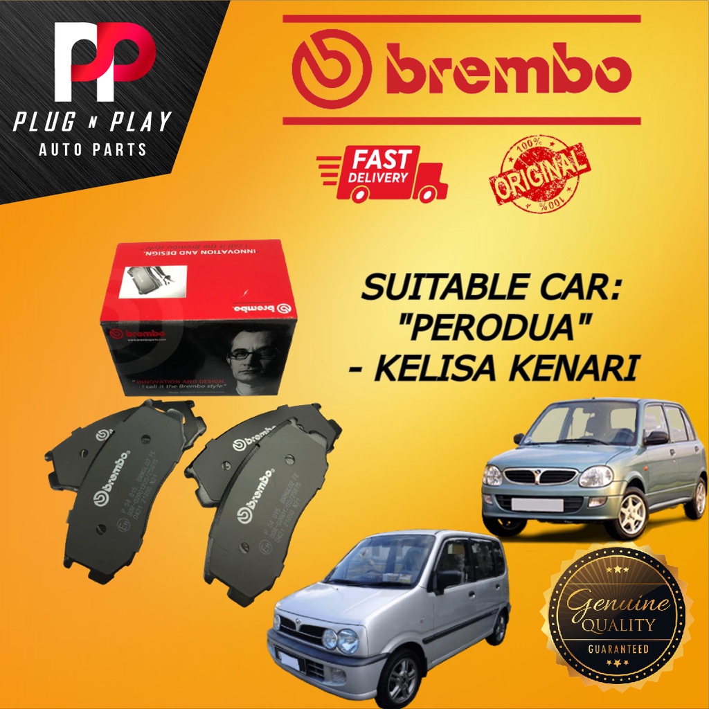 BREMBO PERODUA KELISA, KENARI FRONT (DEPAN) BRAKE PAD ORGINAL | Shopee ...