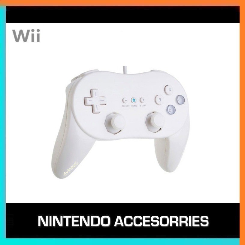 Nintendo Wii Classic Controller Pro Add-On Wired Gaming Wii Remote ...