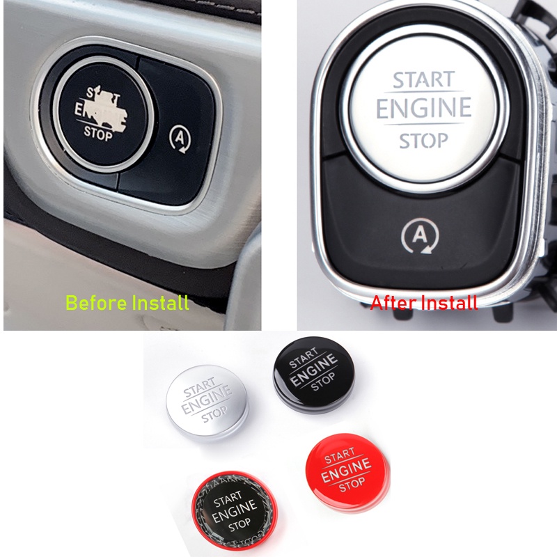 Auto Start Stop Engine Push Switch Buttons Cover Stickers Trim For ...