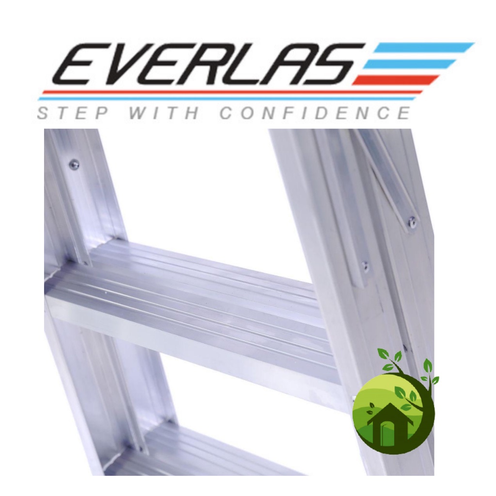 Everlas DS14 Aluminium Double Sided Ladder 14 Steps Tangga Lipat Stairs ...
