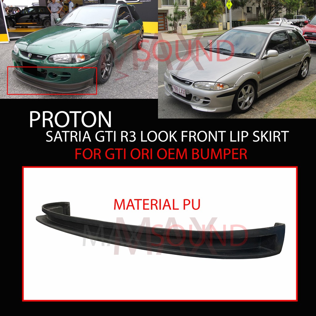 PROTON SATRIA GTI R3 NAMPAK SKIRT DEPAN MATERIAL BIBIR PU GETAH ...