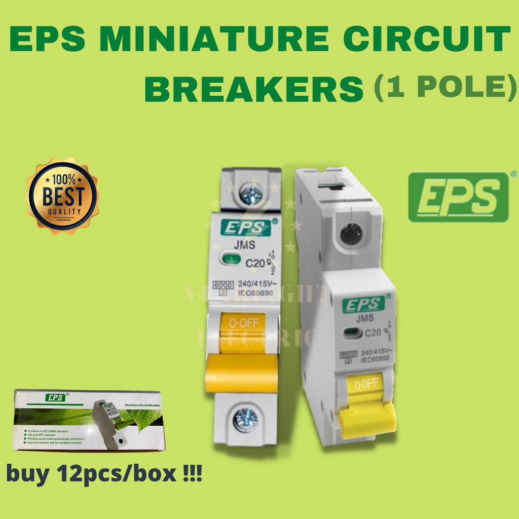 EPS (MCB) 1POLE MINIATURE CIRCUIT BREAKERS (6KA) 6A/10A/16A/20A/32A/40A/63A | Shopee Malaysia