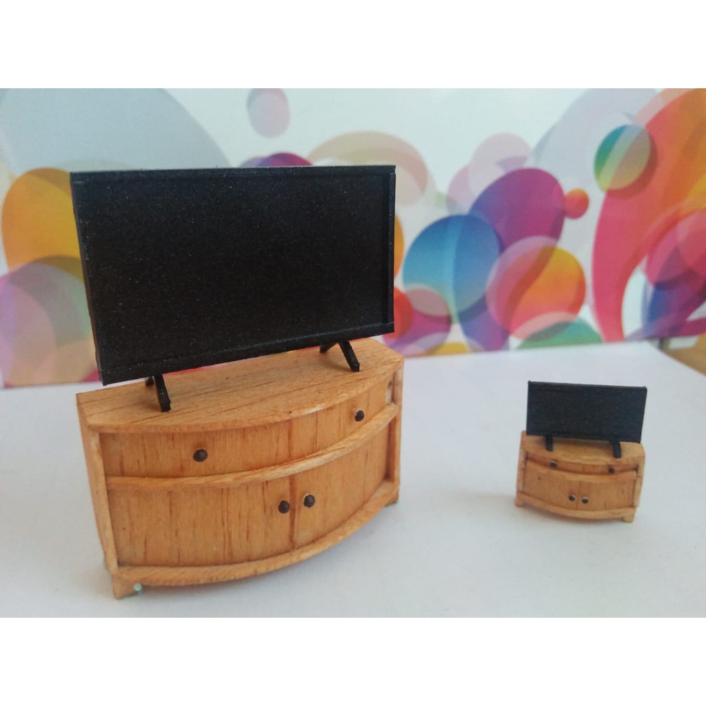 Miniature tv Set (table + tv) 1:50 Scale | Shopee Malaysia