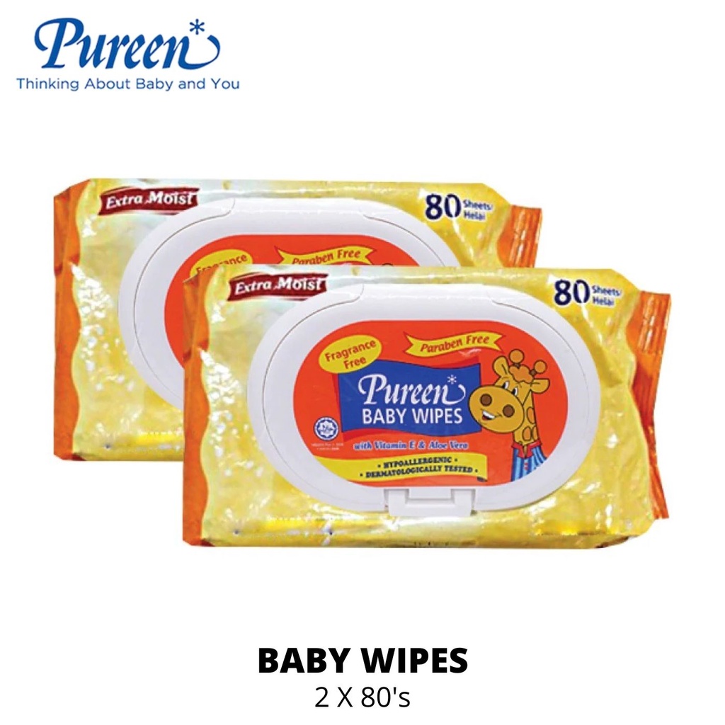 Pureen Baby Wipes 2x80's Baby Wet Tissue - Orange | Shopee Malaysia