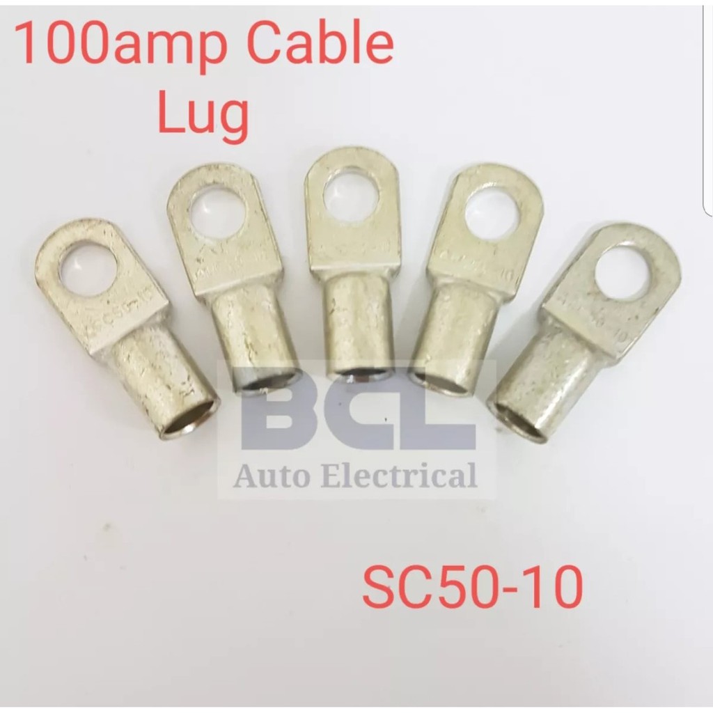 5PCS SC50-10 Tinned Copper Cable Lug Wire Connector Battery Terminal ...