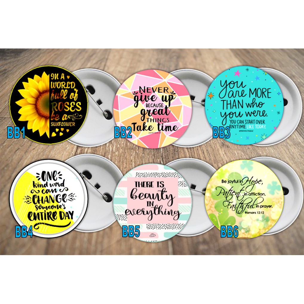 1 PC INSPIRATIONAL QUOTES BUTTON BADGES#1 | Shopee Malaysia