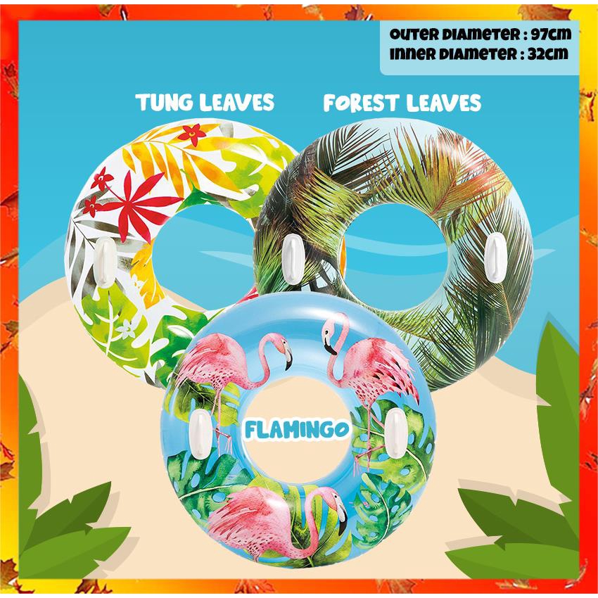 INTEX 58263 97CM Lush Tropical Summer Dream Tube Float Swimming Ring ...