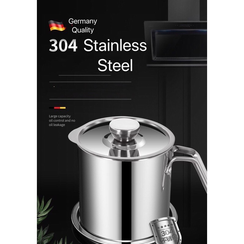 [Ready Stock] 304 Stainless Steel Oil Pot Storage Container | Shopee ...