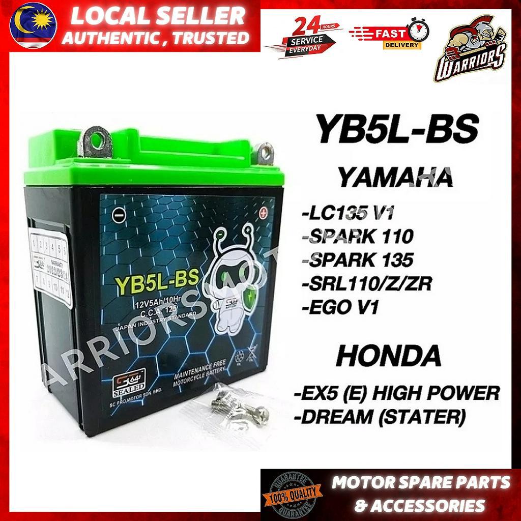 BATTERY MOTORCYCLE YB5 YB5LBS YB5L-BS BATTERY LC135 V1/SPARK110 ...