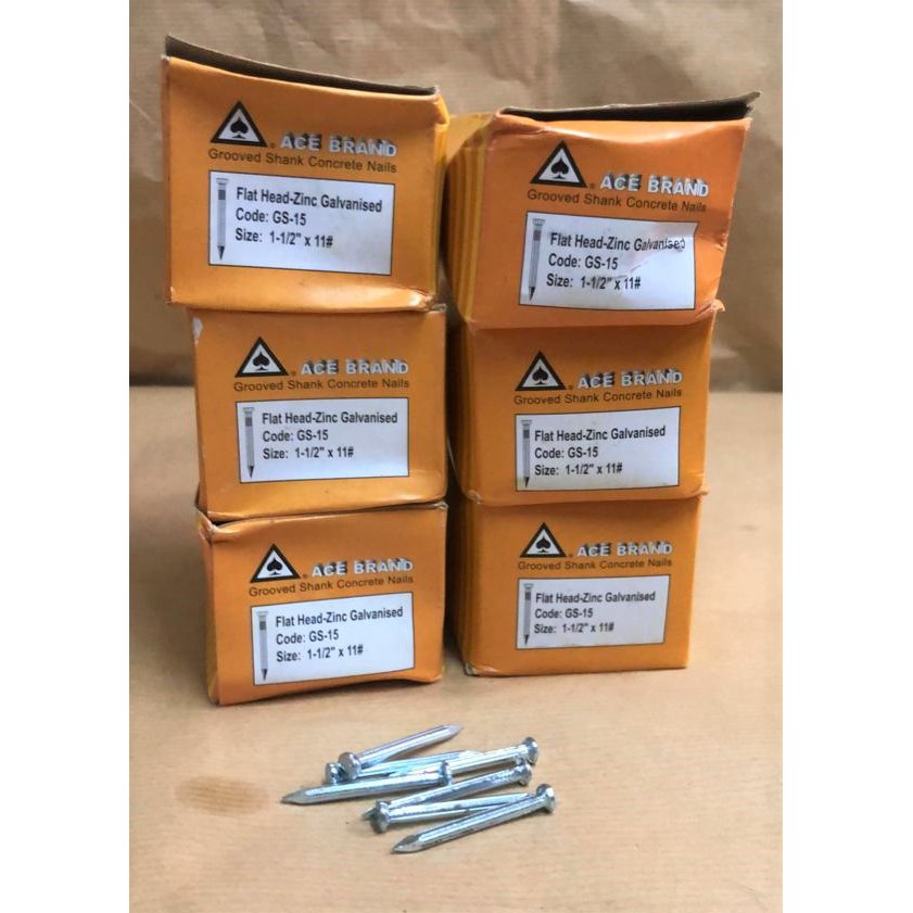ACE Grooved Shank Concrete Nail. Paku Semin. (1½'' , 4'' ) | Shopee Malaysia