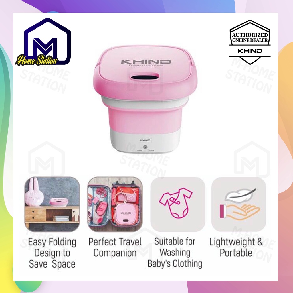 Khind Foldable Washing Machine WM08F Travel Washer Mesin Basuh Mini ...