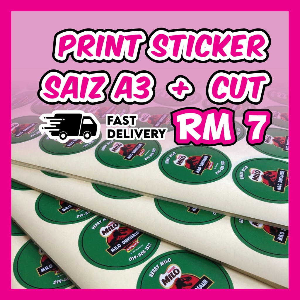 🔔 CETAK Sticker A3 + POTONG | PRINT Sticker A3 + CUT | Print Sticker ...