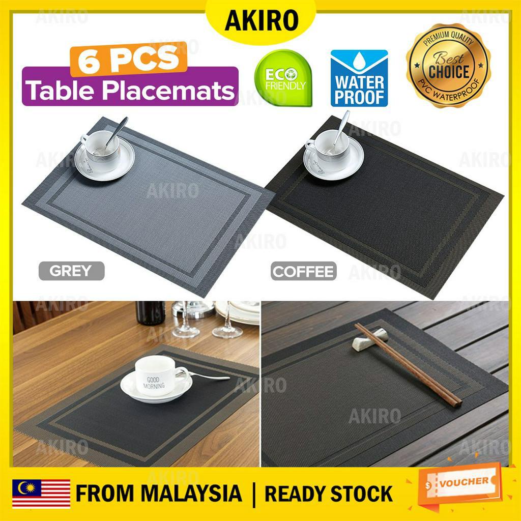 AKIRO CLEAR STOCK Modern Western Placemat Non-Slip Dining Table Mat ...