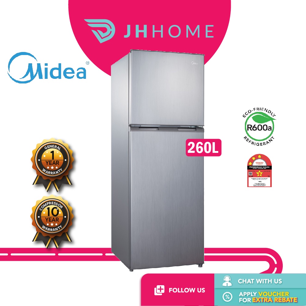 MIDEA 330L 2 Door Fridge Refrigerator | Peti Sejuk MDRT384MTB30 ...