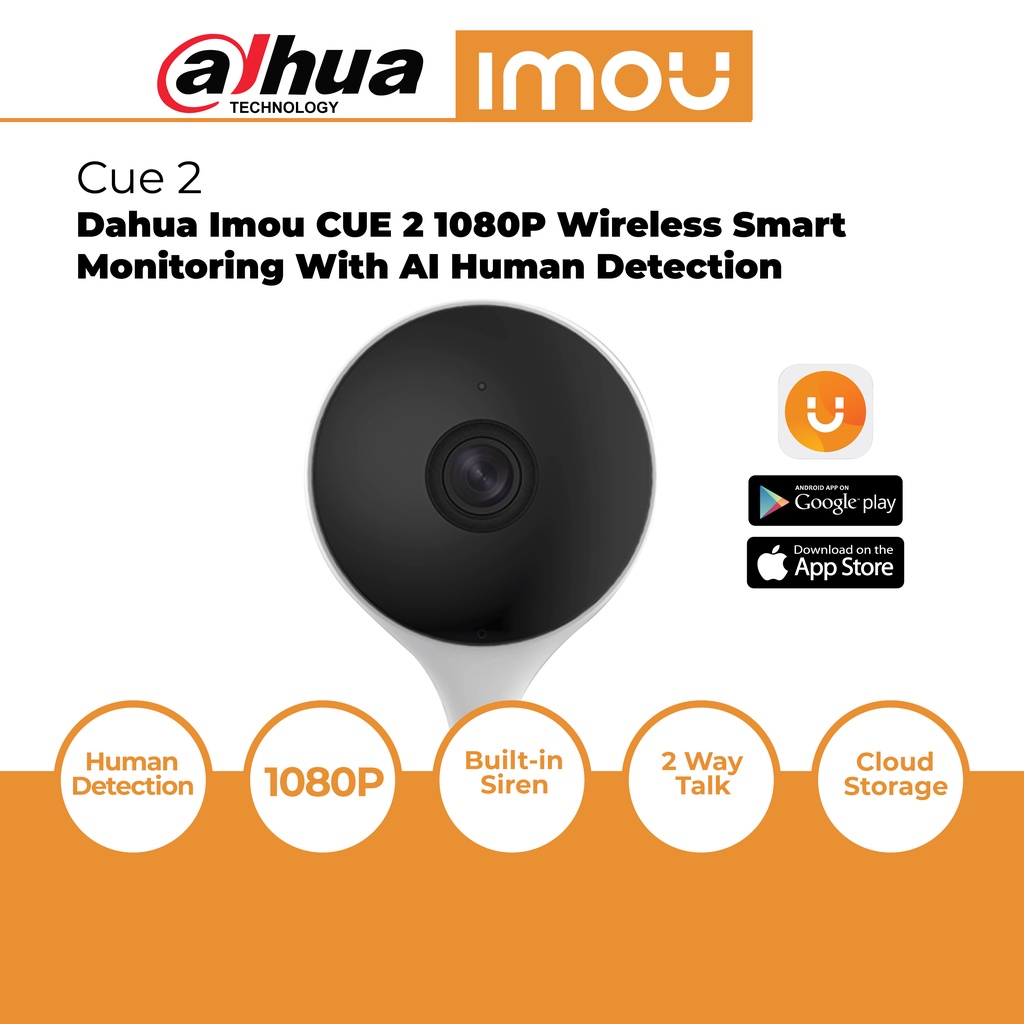 Dahua Imou Cue 2E 2MP Full HD 1080P Wireless IP Camera CCTV AI Human ...
