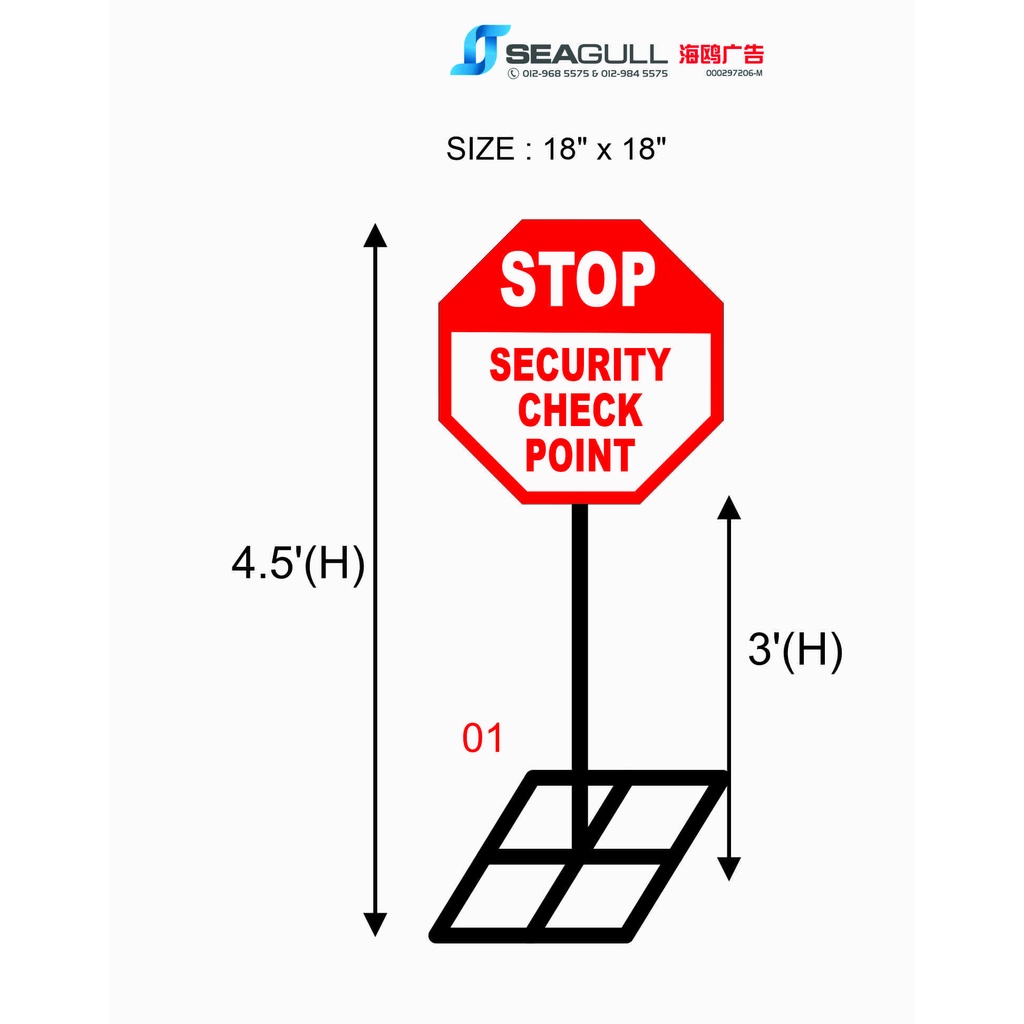 Stop Security Check Stand Sign | Shopee Malaysia