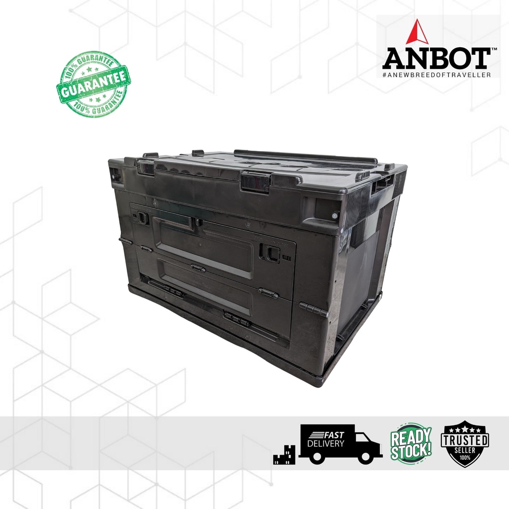 Nami Foldable Storage Box 50L - Black | Shopee Malaysia