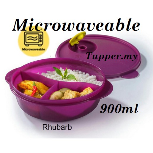 Tupperware Crystalwave Divided Dish microwavable reheatable lunch box ...