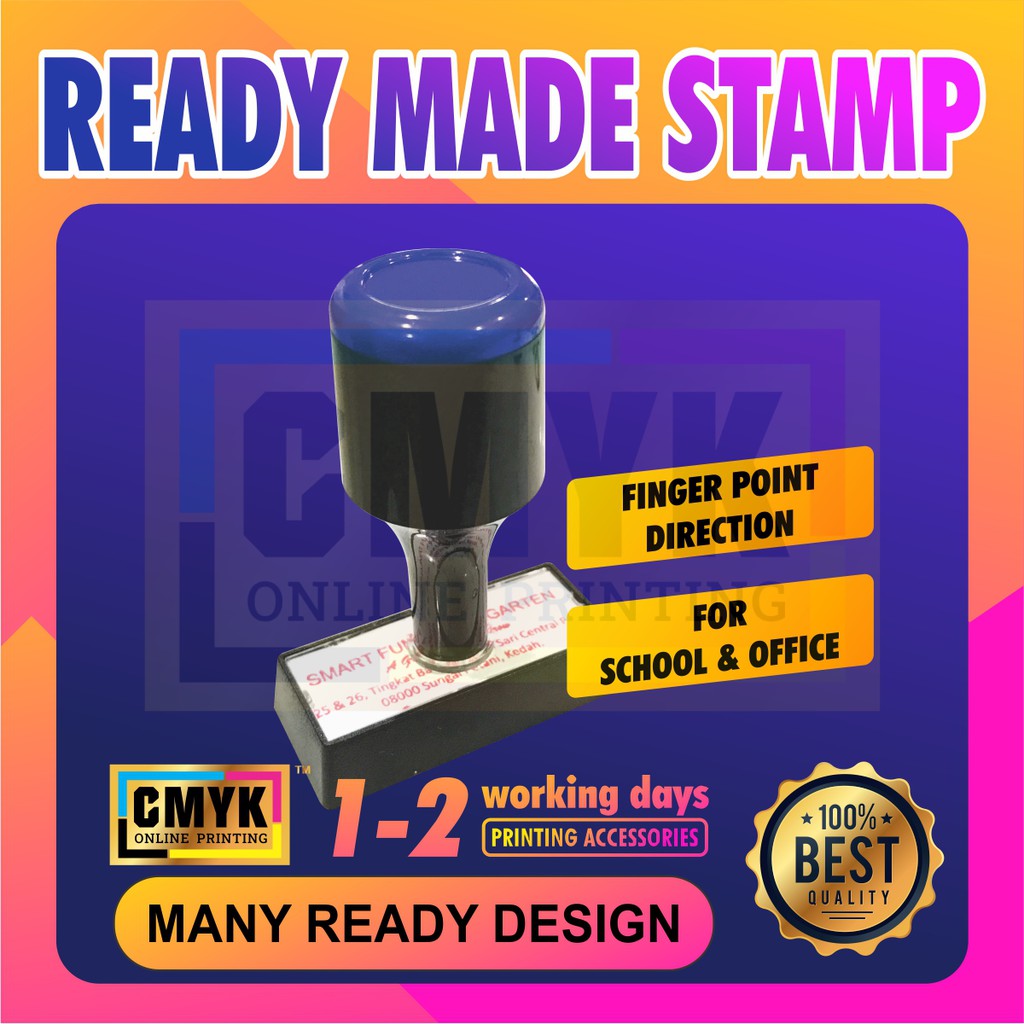 [HARGA CETAK] Ready Made Rubber Stamp (FINGER POINT SIGN/ARROW ...