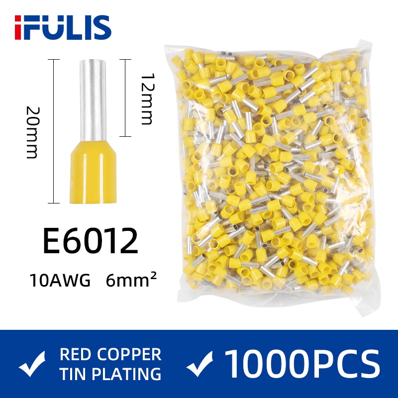 1000PCS VE European Terminal Pin Terminals Tube Type Wiring Connector ...