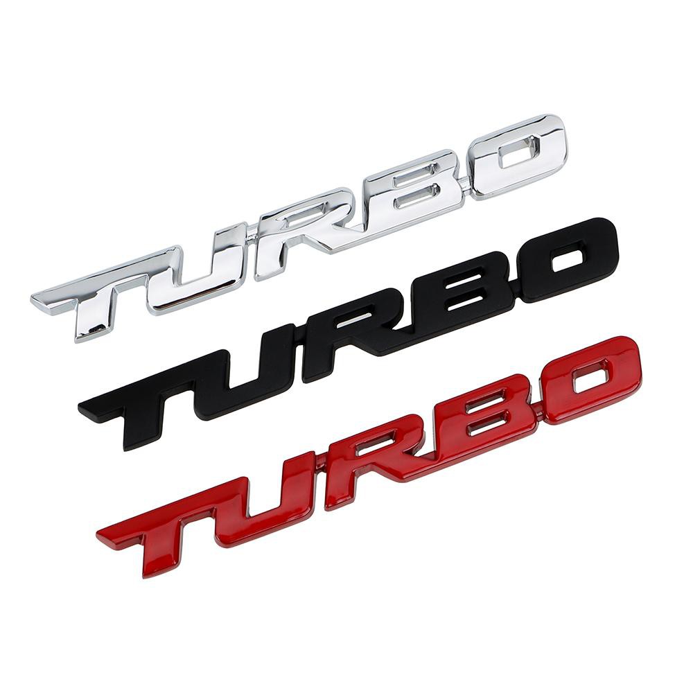 1 x Metal TURBO Letter Logo Car Auto Rear Trunk Lid Emblem Badge ...