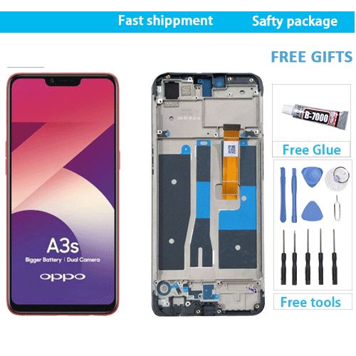 For OPPO A3S / A12E / REALME C1 / REALME 2 RMX1809 / A5 LCD TOUCH SCREEN DIGITIZER+Tool+B7000 ...