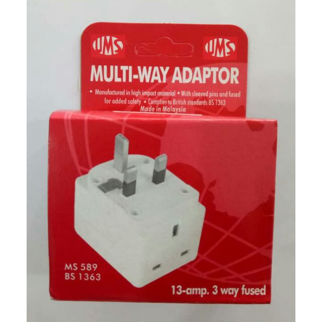 UMS 3 Way Multi-Way Adaptor-MA313 (Sirim Approval) | Shopee Malaysia