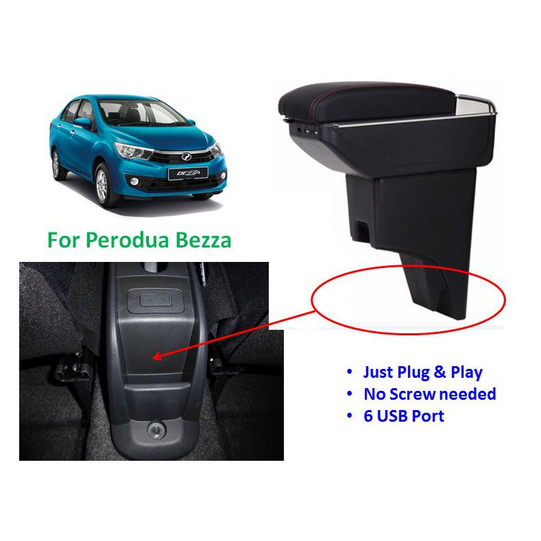 PERODUA BEZZA ARMREST ARM REST (WITH USB) | Shopee Malaysia