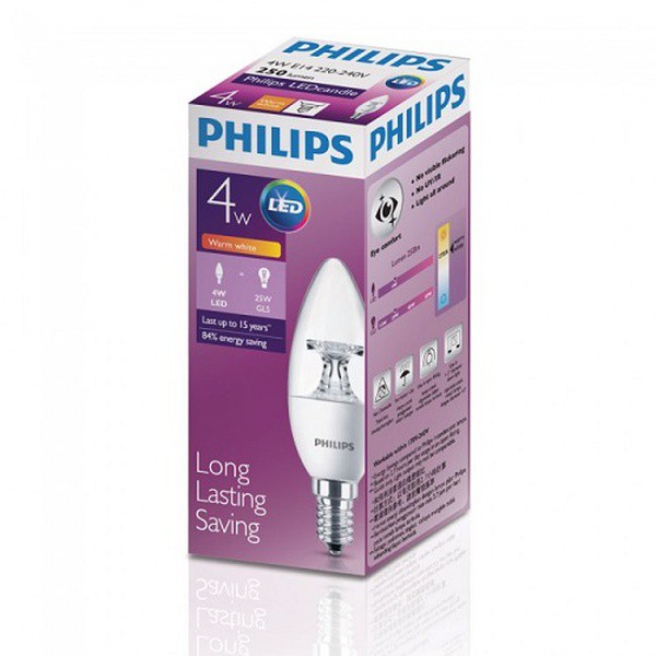 Philips Candle 4w Led Bulb E14 (Warmwhite) | Shopee Malaysia