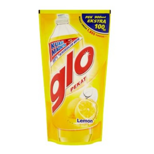 Glo Lemon Concentrated Dishwashing Liquid Refill 900ml + Free 100ml ...
