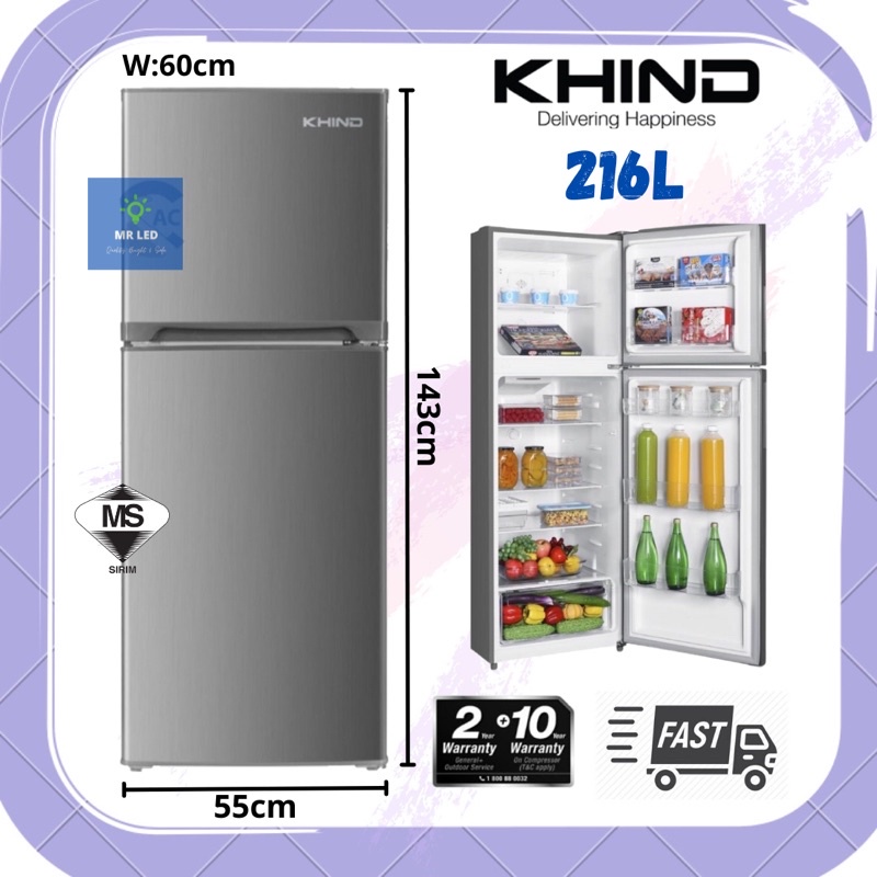 [10 YEARS WARRANTY] KHIND REFRIGERATOR 2DOOR / SINGLE DOOR (RF200/RF270 ...