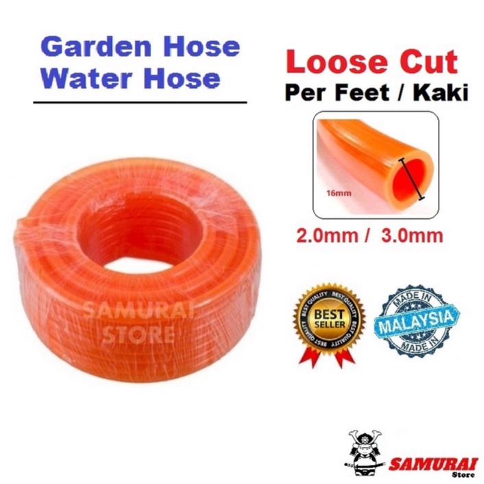 (1ft/1Kaki) High Quality Water Hose Garden Hose Lawn PVC Pipe 16mm ...