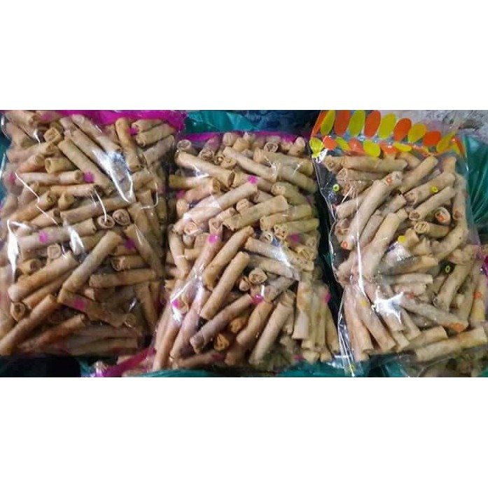 Popia mini inti serunding inti ikan simpul / gulung dan popia mini inti ...