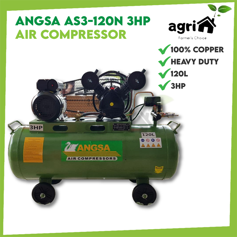 (FREE SHIPPING) ANGSA 3HP 120L Air Compressor AS3-120N 3HP 120Liter ...