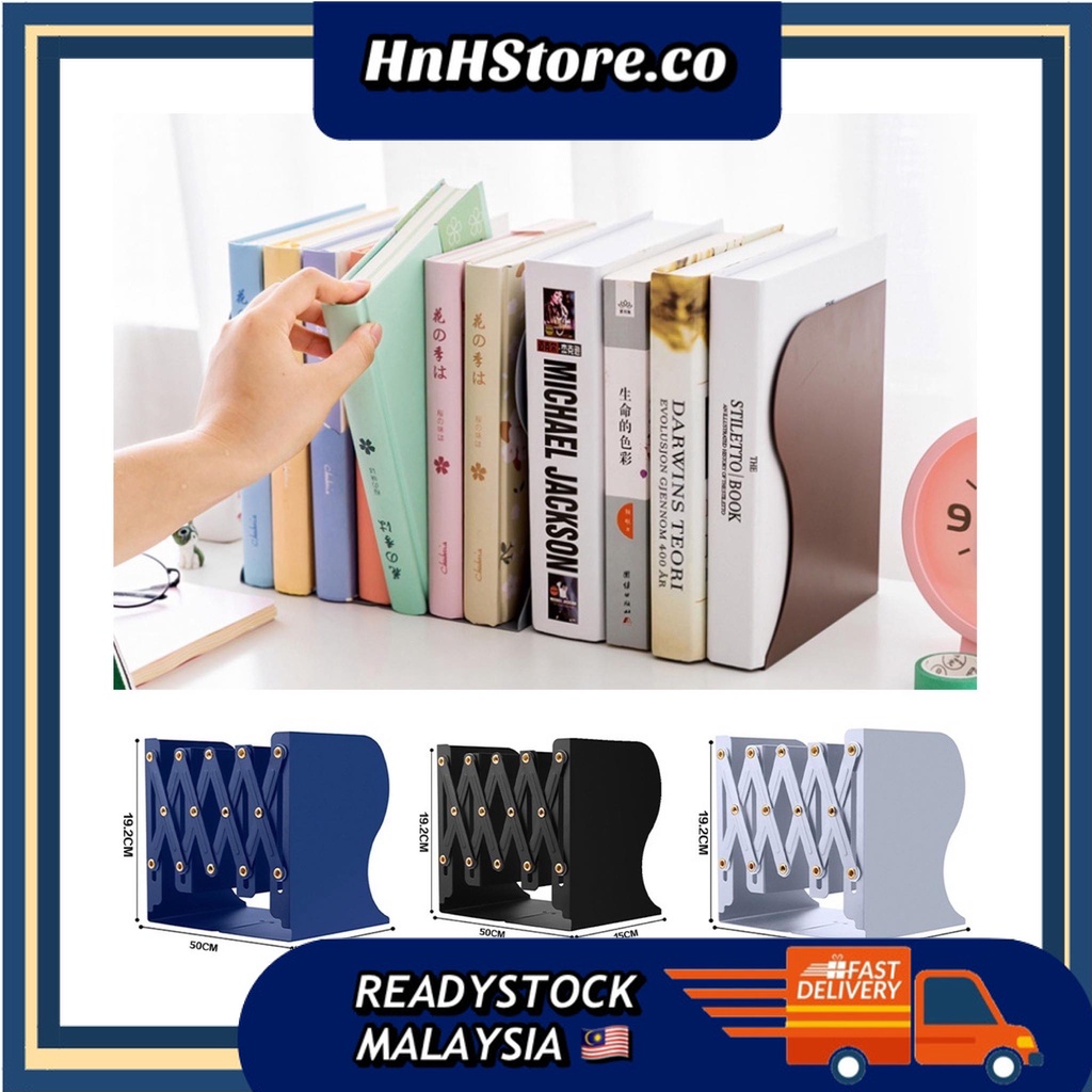 Expandable Book Stand Adjustable Bookshelf Book Rack Support Stand ...