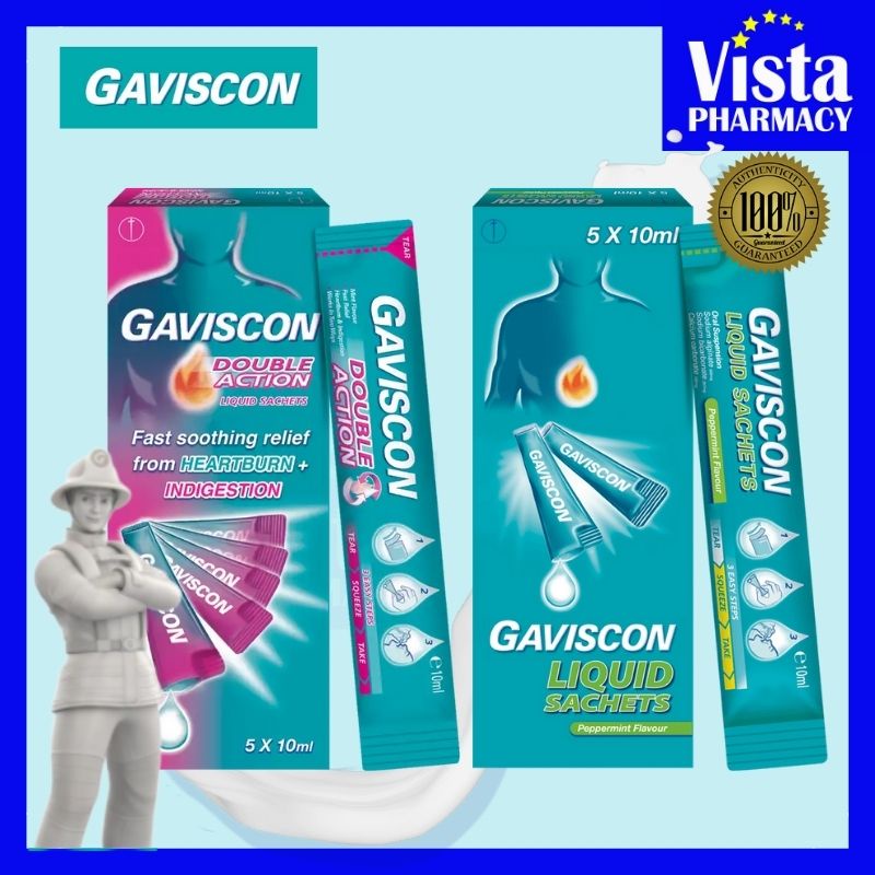 Gaviscon Double Action / Peppermint Liquid Sachets 5x10ml | Shopee Malaysia
